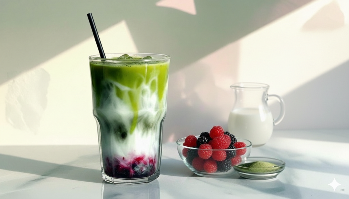 Iced Berry Matcha Latte - Bree Matcha